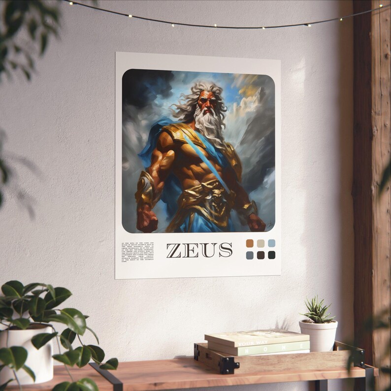 Vertical Posters for History Lovers: Greek God Zeus - Etsy