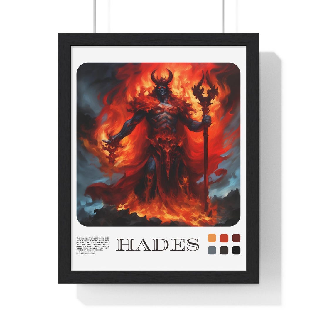 Hades Mythology Vertical Framed Poster - Bold Art for Home Décor - Etsy
