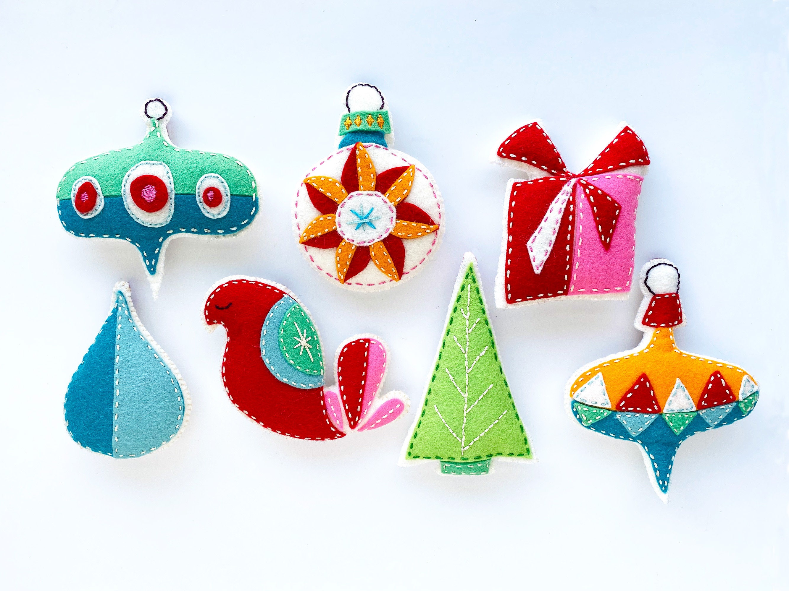 Retro Modern Christmas PDF Pattern a Hand Sewn Wool Felt - Etsy