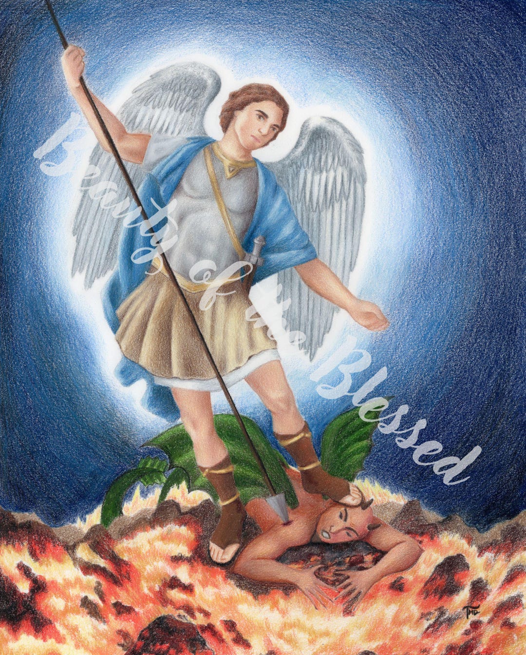 Saint Michael the Archangel Art Print | Catholic Devotional Art ...