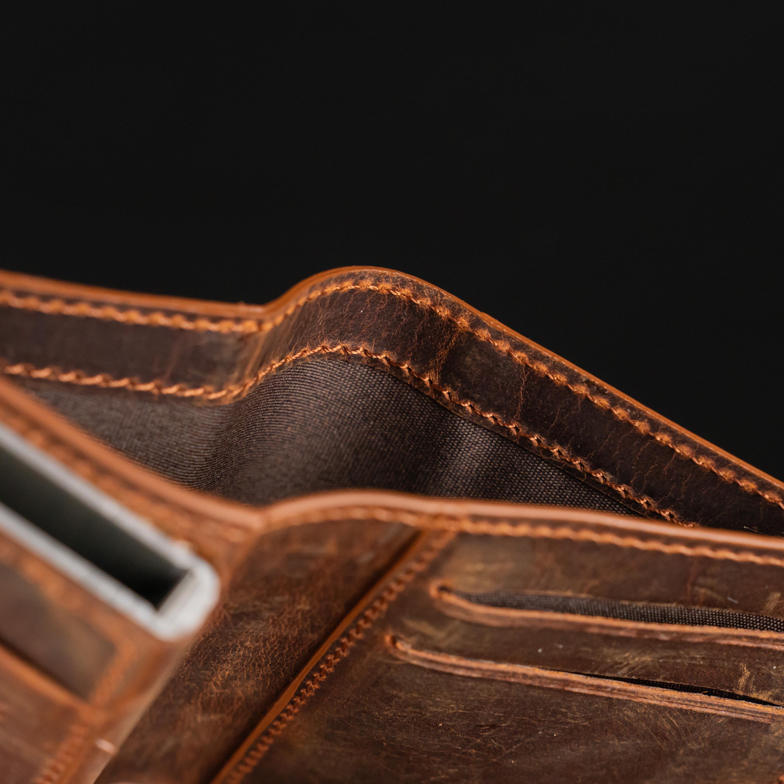 Pop up Card Ejector Leather Wallet – RFID Blocking Full Grain Men's ...