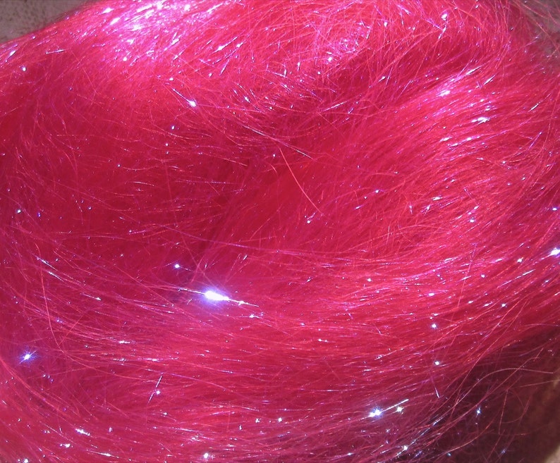 Hot Fix Raspberry Sparkle Angelina Fiber Straight Cut Half or - Etsy