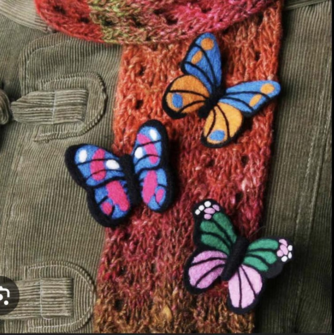 Butterfly Brooches Needle Felting Kits Accent Decor SUPERFAST Shipping ...