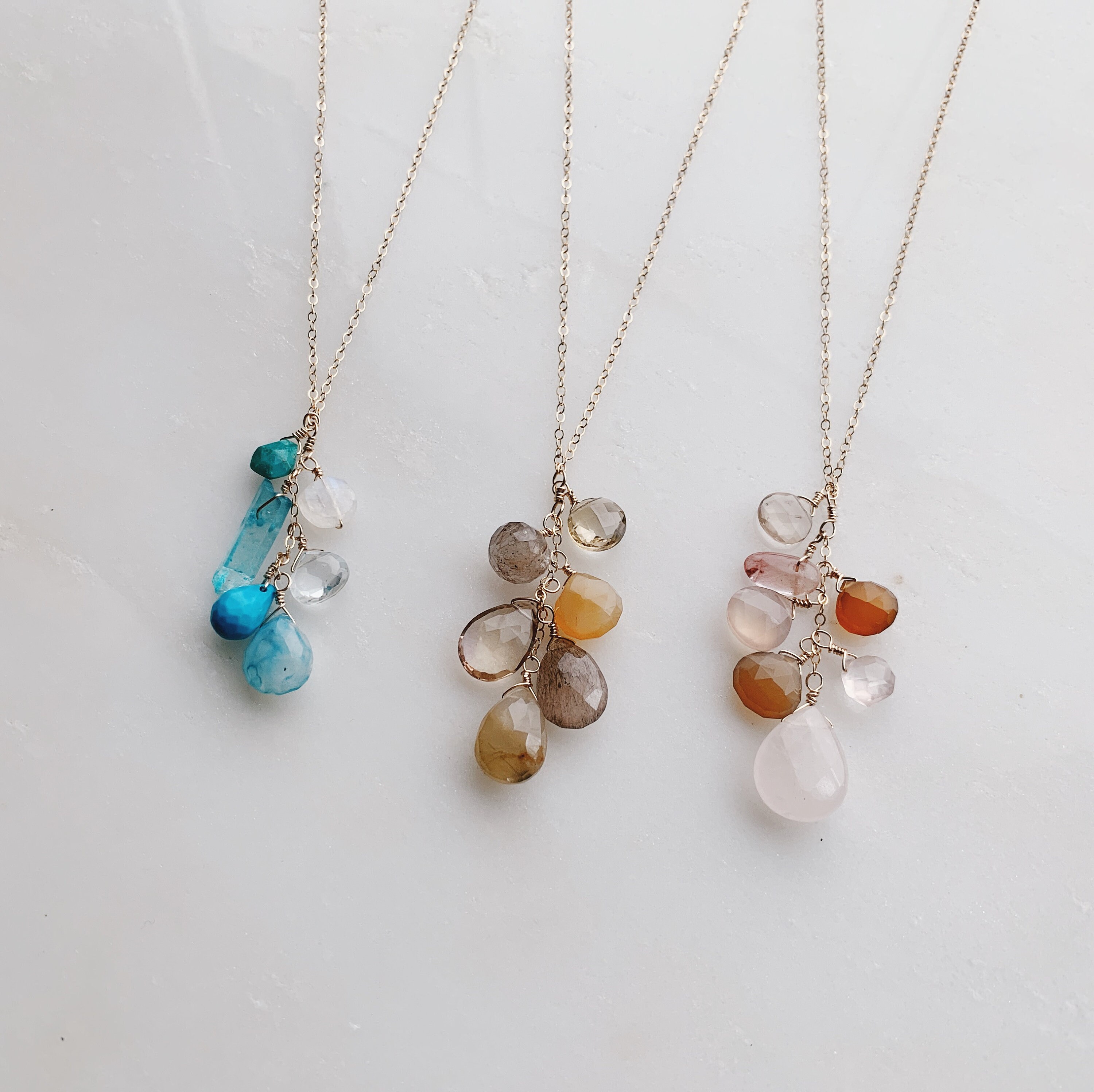 Cascade Necklaces in 14k Gold Fill // Choose Your Own // Multi Drop ...