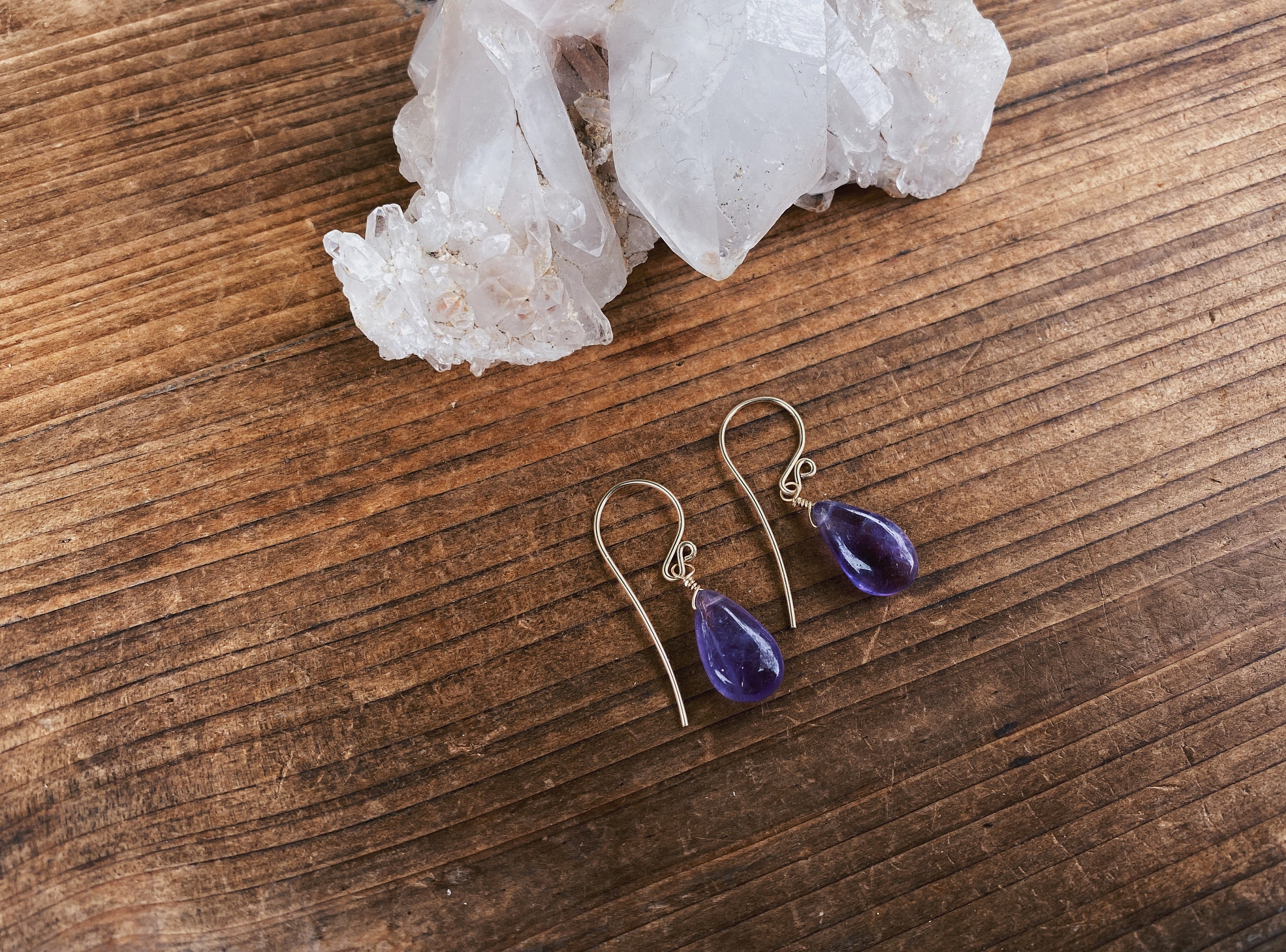 Smooth Amethyst Earrings - Create Your Own