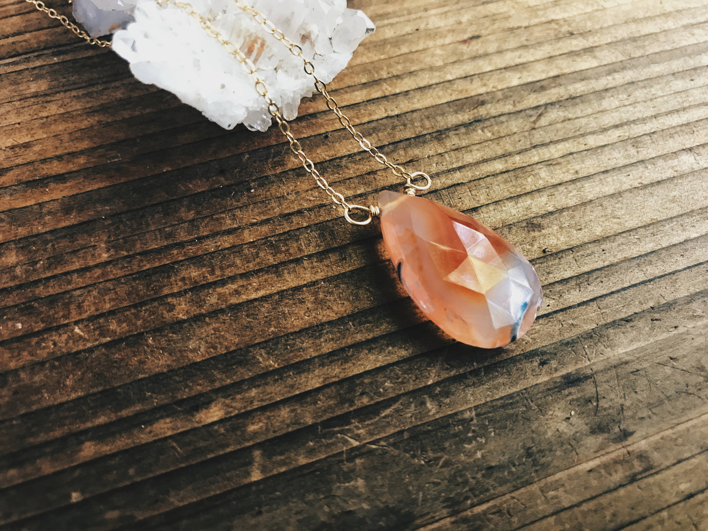 Fiery Solar Quartz Necklace // Handmade in Indiana // Solar Eclipse ...