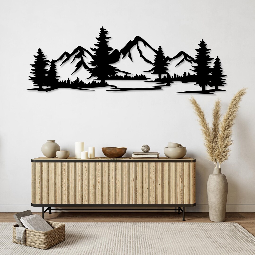Minimalist Mountain Wall Art | Alpine Wall Decor | Modern Home Decor ...