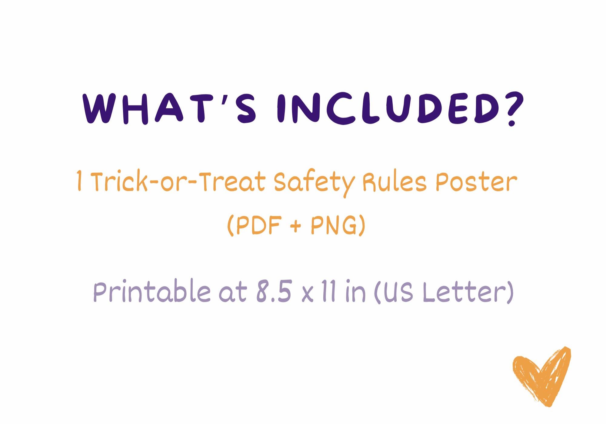 Trick-or-treat Safety Rules Poster: Halloween Visual Guide for Kids ...