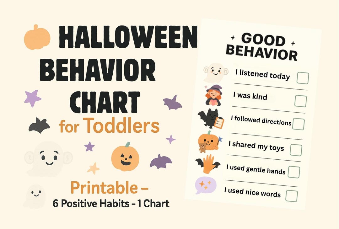 Halloween Toddler Behavior Chart – Spooky Reward & Positive ...