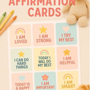Toddler Affirmation Cards – Printable Positive Cards for Girls – Pastel ...