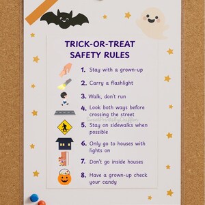Trick-or-treat Safety Rules Poster: Halloween Visual Guide for Kids ...