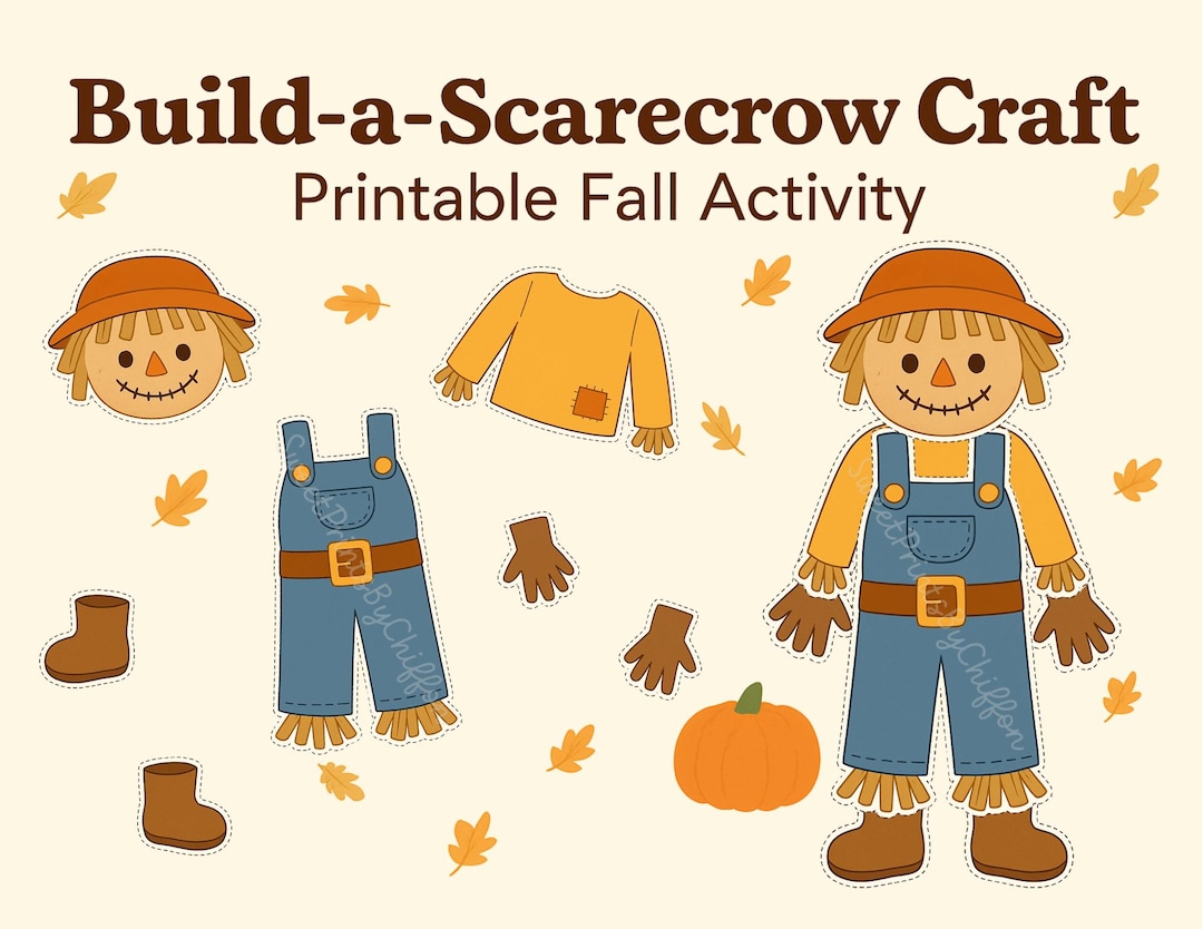 Printable Scarecrow Craft: Fall Activity for Kids (PDF Download) - Etsy