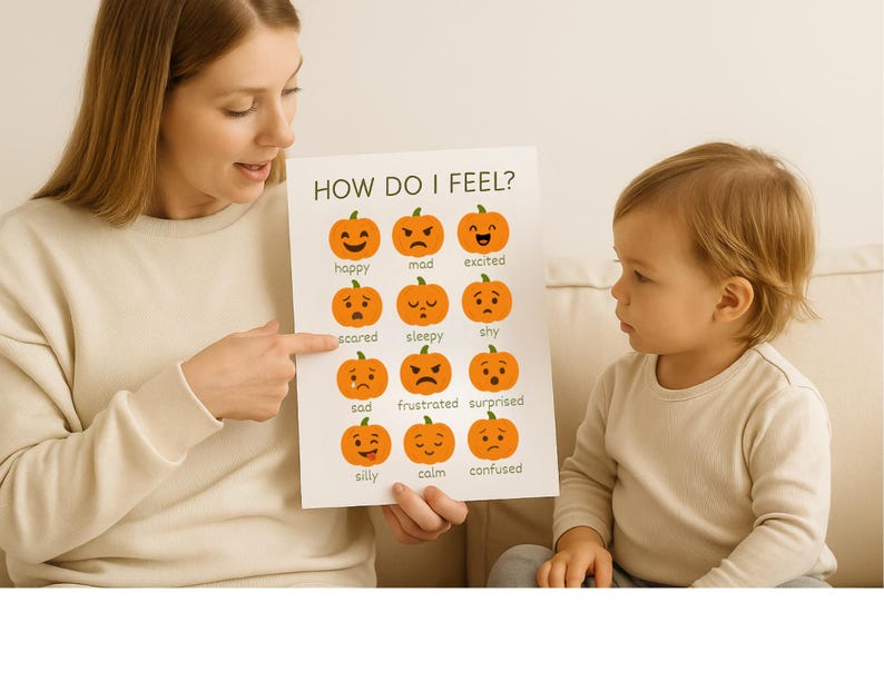 Halloween Emotion Pumpkins Chart: Feelings Poster for Toddlers (PDF ...