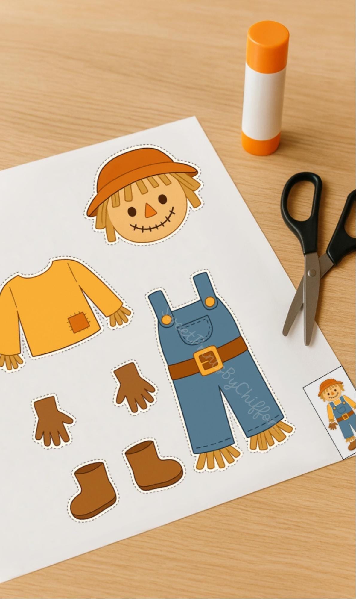 Printable Scarecrow Craft: Fall Activity for Kids (PDF Download) - Etsy