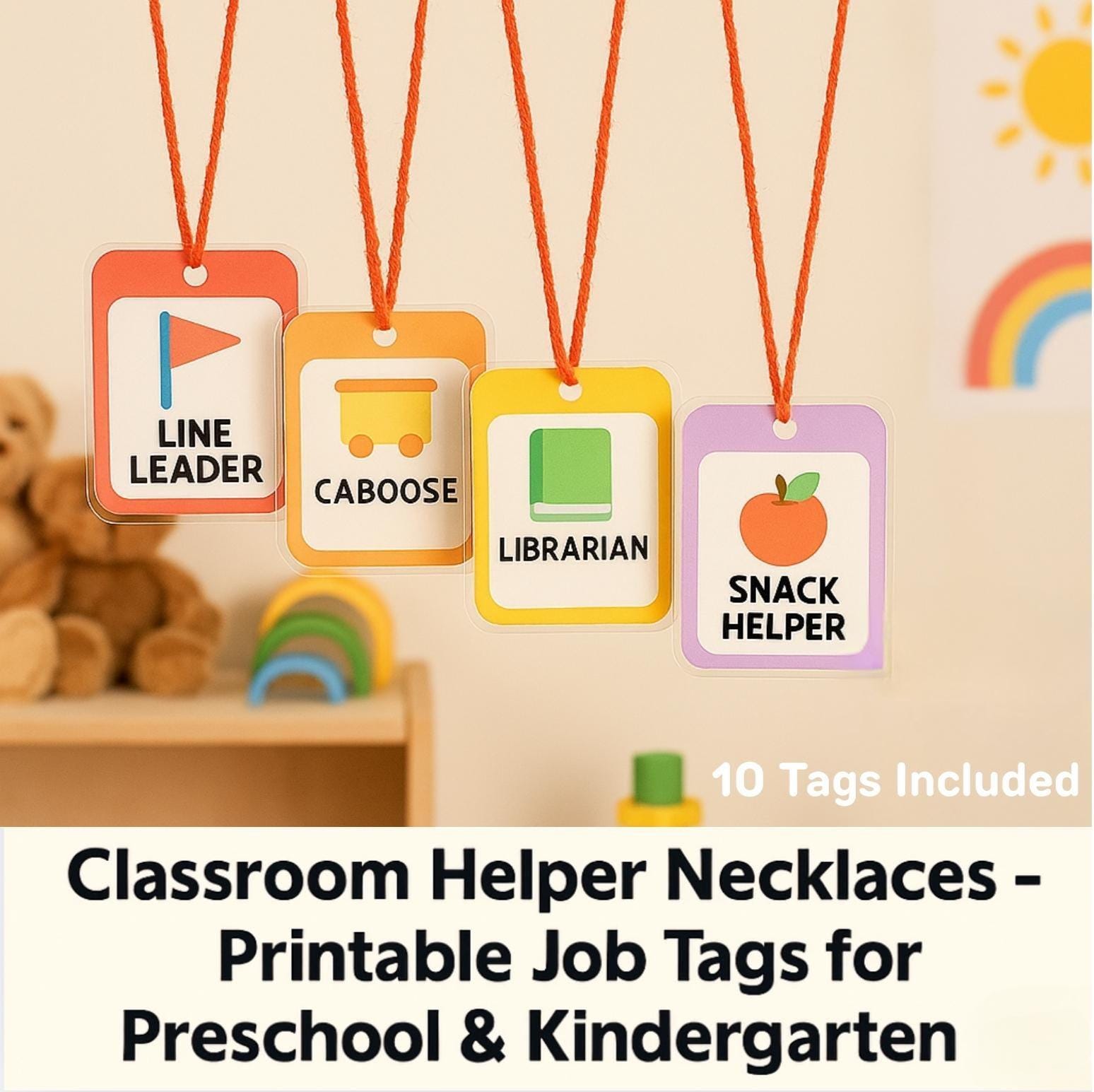 Classroom Helper Necklaces – Printable Job Tags for Preschool ...