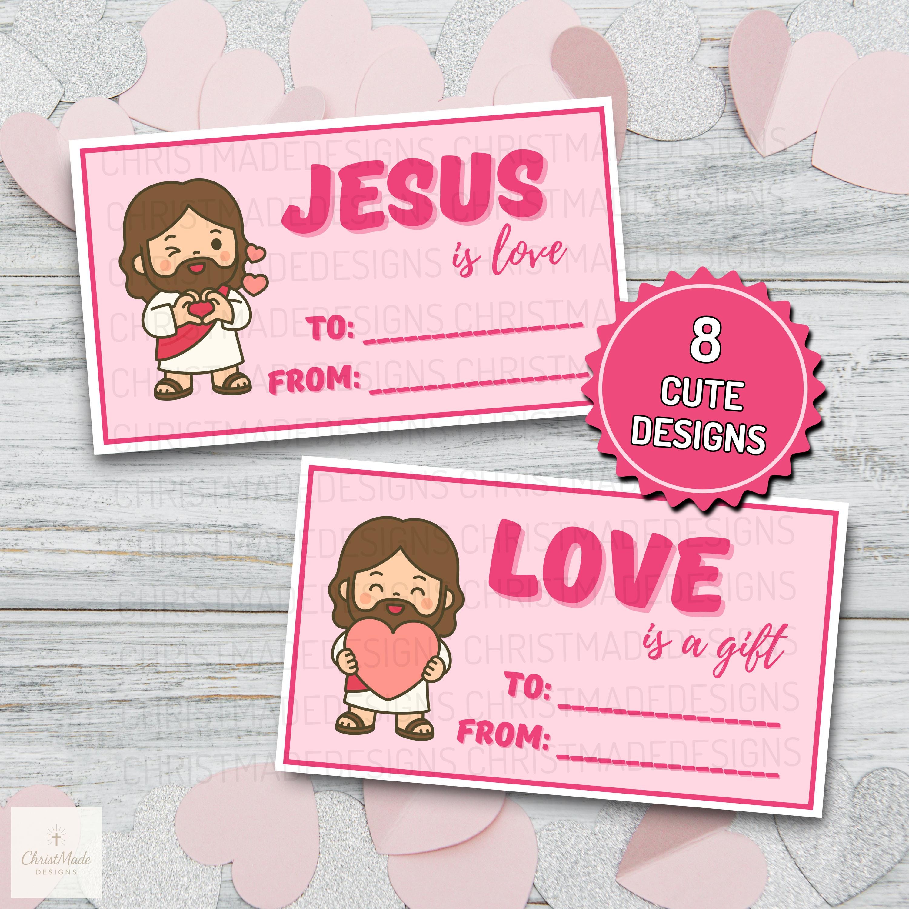 Printable Christian Valentine’s Day Tags | Jesus Valentine Cards for ...