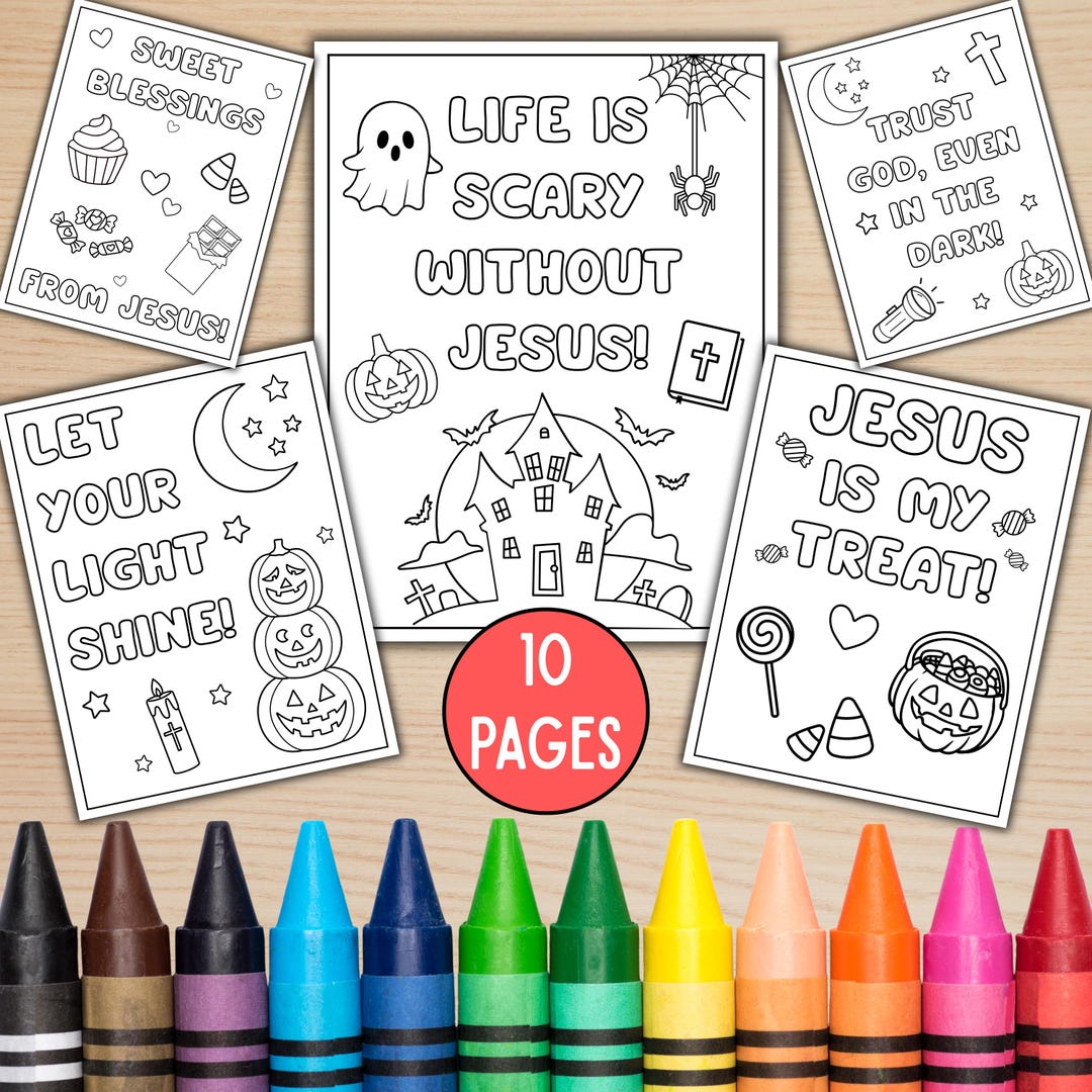 Christian Halloween Coloring Pages for Kids: Bible Activity Pack (PDF ...