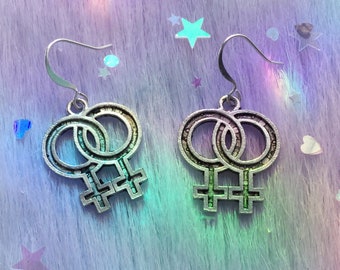 Double Female Symbol Earrings - Etsy