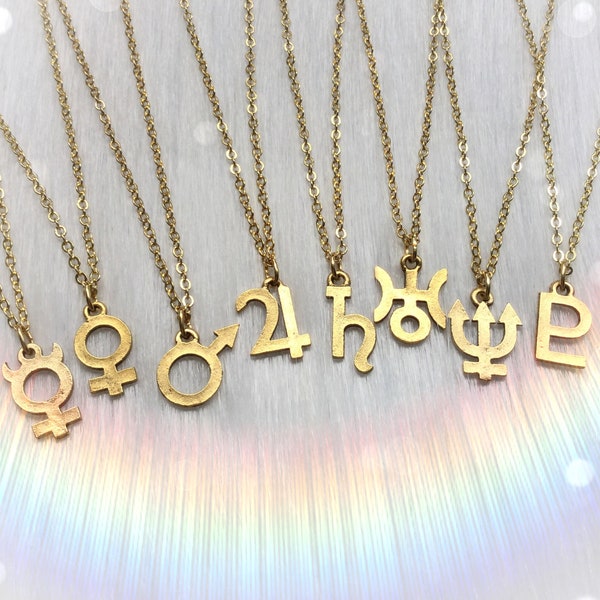 Planet Jupiter Glyph Symbol Pendant Necklace - Etsy