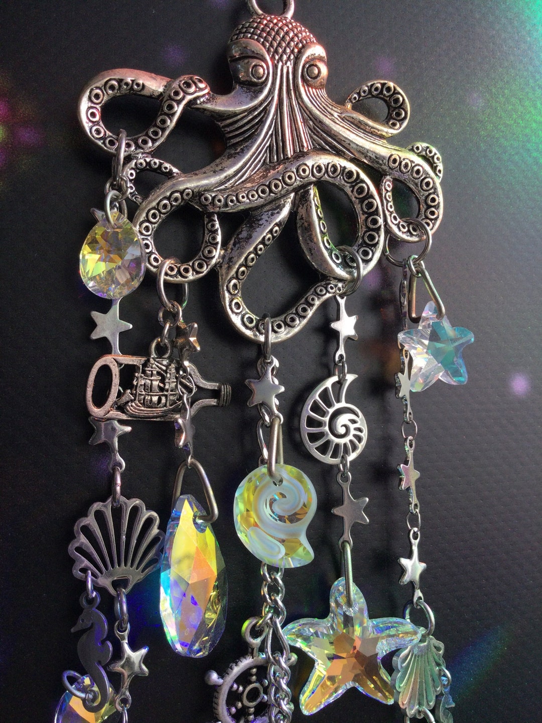 Octopus Crystal Sun Catcher Nautical Home Decor With Mermaid - Etsy