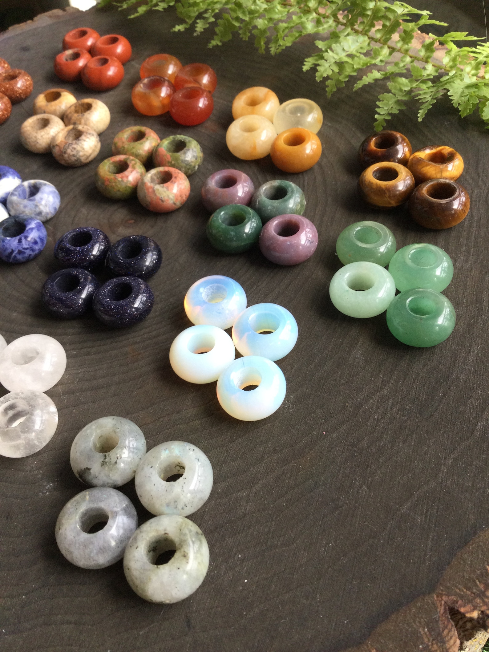 Gemstone Hair Beads Loc Beads Dreadbeads Set 4 Pcs You - Etsy