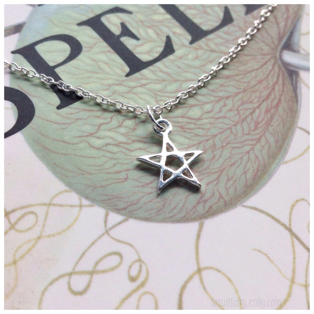 Dainty Pentacle Pentagram Necklace, Sterling Silver, Wiccan Witch ...