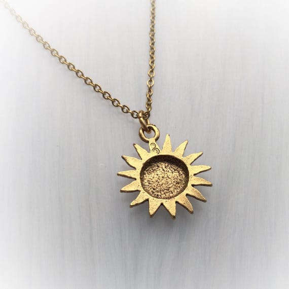 Gold Sun and Moon Charm Necklace 24k gold plated pewter charm soulmates Gift for her Etsy