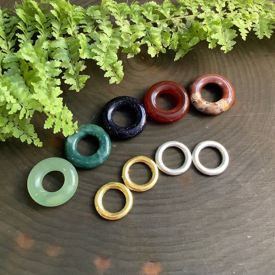 Large Gemstone Loc Bead Rings, for Larger Locs, Crystal Dreadbeads 8mm ...