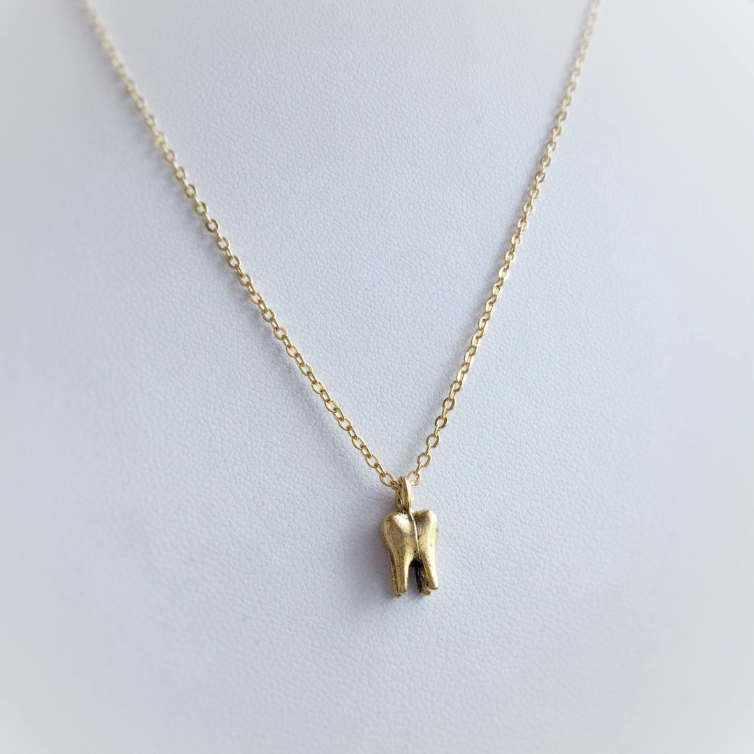 Gold Tooth Necklace, Small 3D Molar, Also Available in Silver - Etsy
