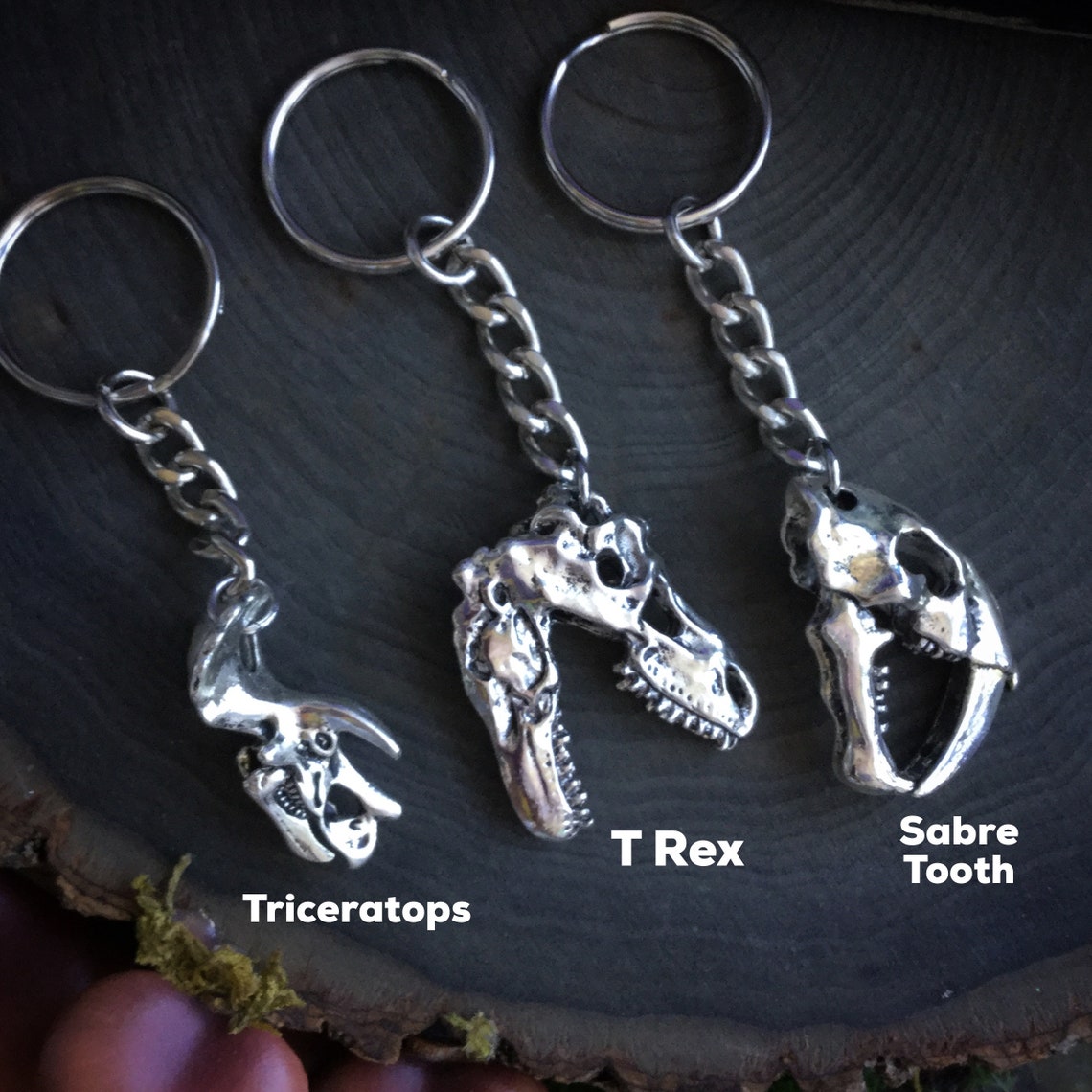 Dinosaur Skull Keychain T-rex Triceratops Sabre Tooth | Etsy