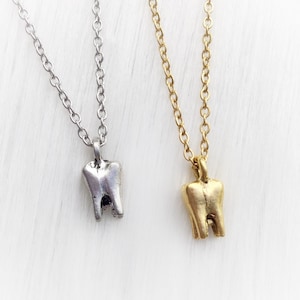 Gold Tooth Necklace, Small 3D Molar, Also Available in Silver - Etsy