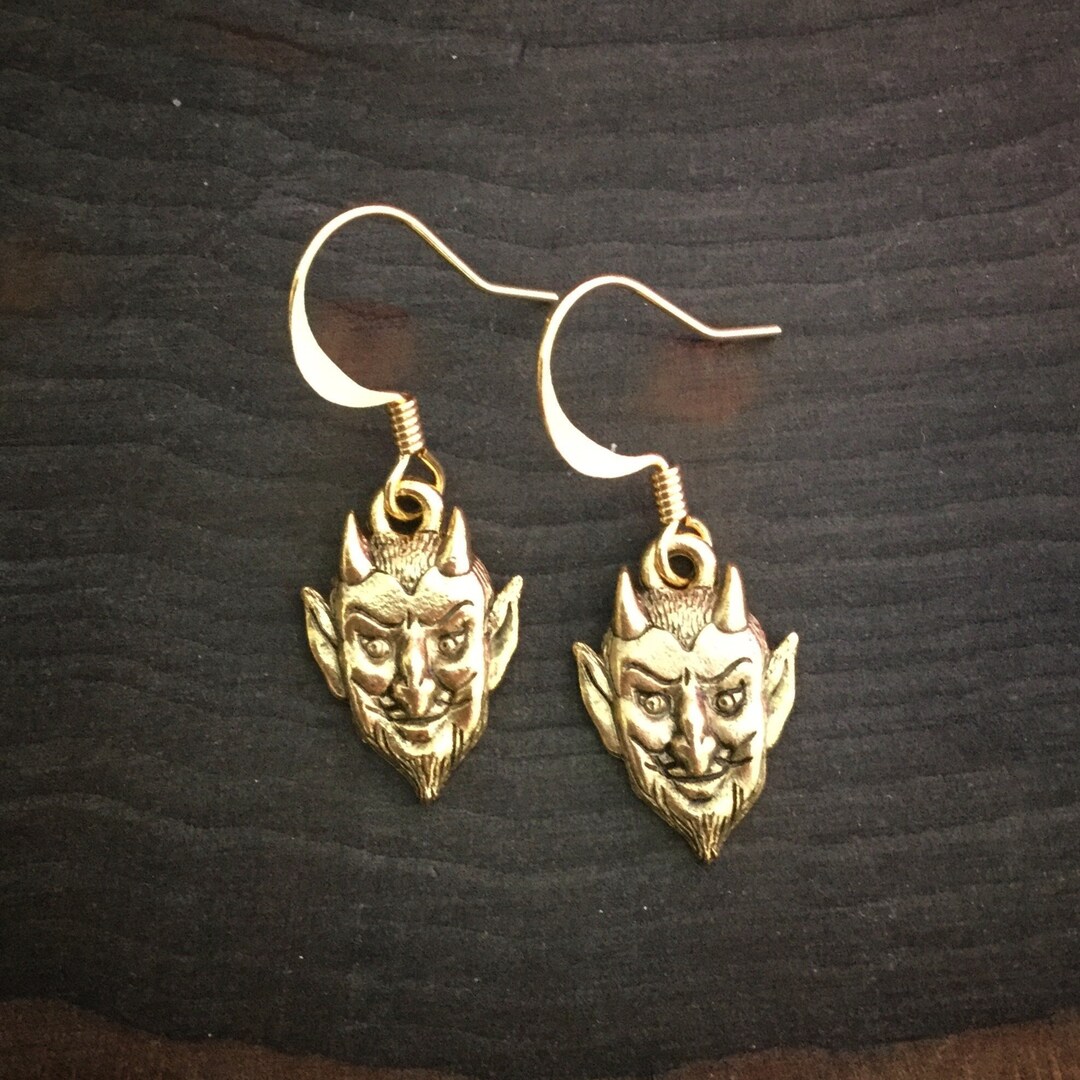 Krampus Earrings Pagan Pan Horned God the Devil - Etsy UK