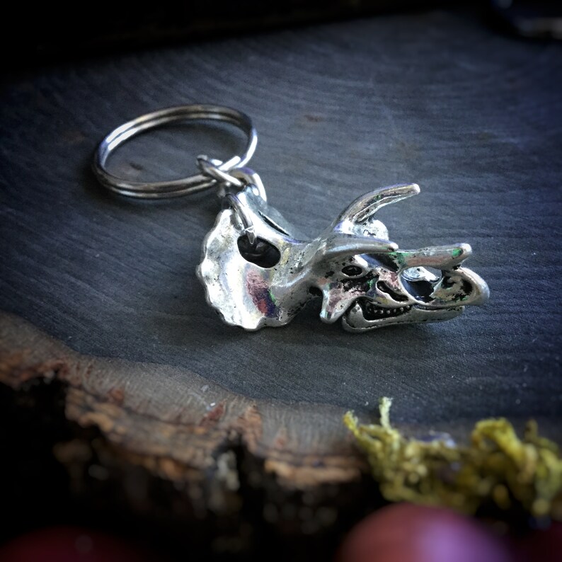 Dinosaur Skull Keychain T-rex Triceratops Sabre Tooth - Etsy