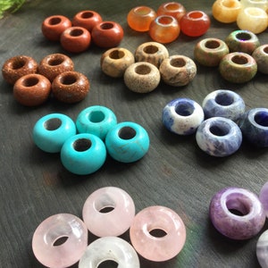 Gemstone Hair Beads, Loc Beads, Dreadbeads Set, 4 Pcs You Choose Your ...