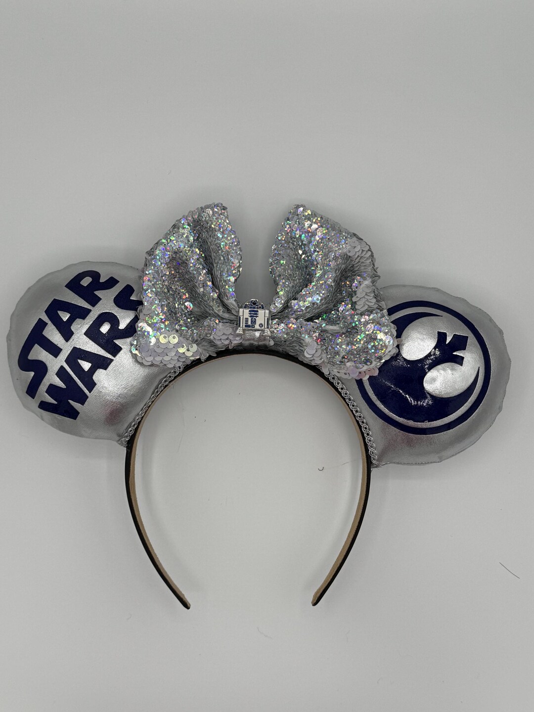 R2-D2, Star Wars, Mickey Mouse, Ears, Silver With Blue Star Wars and ...