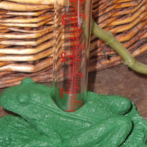 Rabbit Rain Gauge-brown-garden Statuary - Etsy