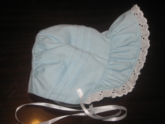 Baby Bonnet-newborn Boy-blue-handmade - Etsy