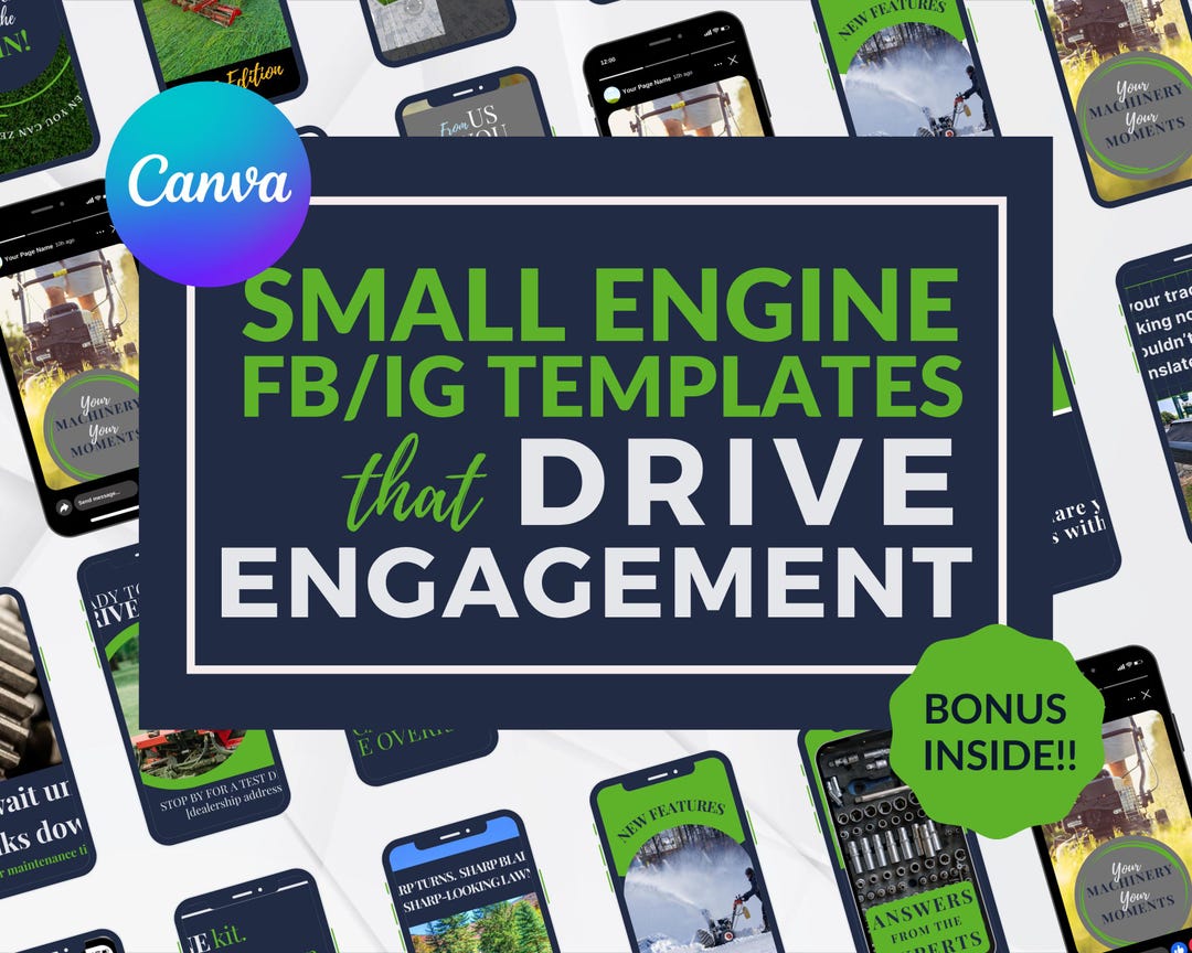 Social Media Bundle for Small Engine Shops and Mechanics - Ready-to-use ...