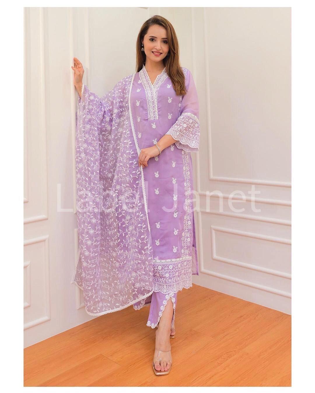 Purple Full Sleeve 3 Piece Salwar Set | Salwar Set for Women | Purple Salwar Set | Pretty Full ...