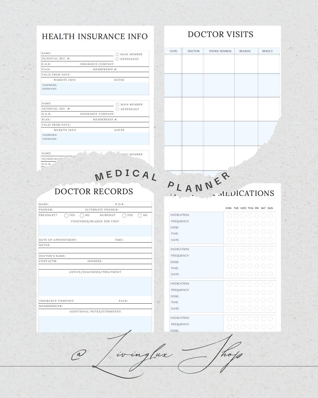 Medical Planner - Digital Printable and Downloadable Health Tracker ...