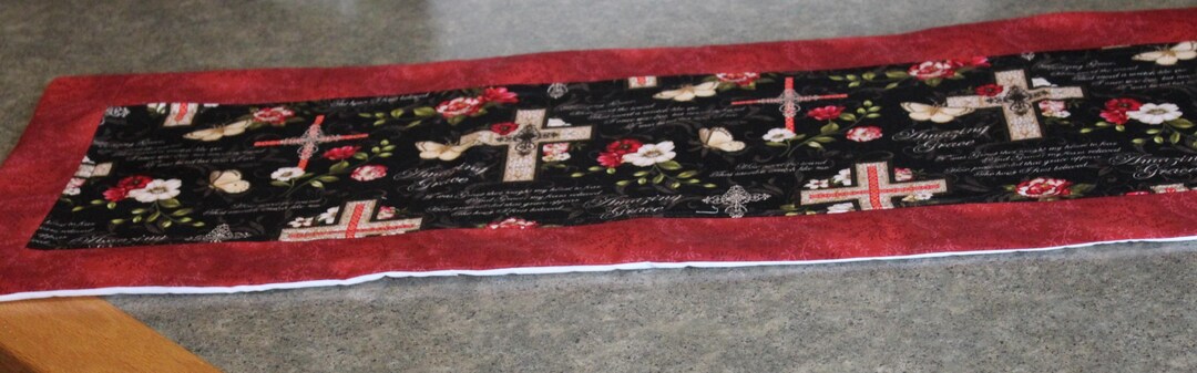 Red Amazing Grace Easter 34 X 12 New Handmade Table Runner Topper - Etsy