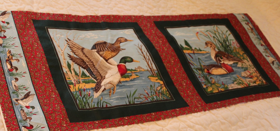 Flying Swimming Ducks Fabric Panel 43 X 17 - Etsy