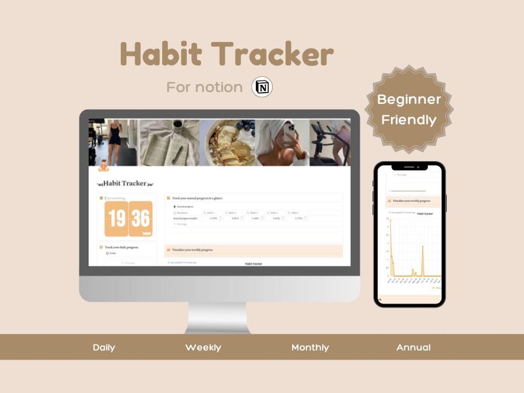 Notion Habit Tracker Template, Digital Habit Tracker, Goal & Routine ...