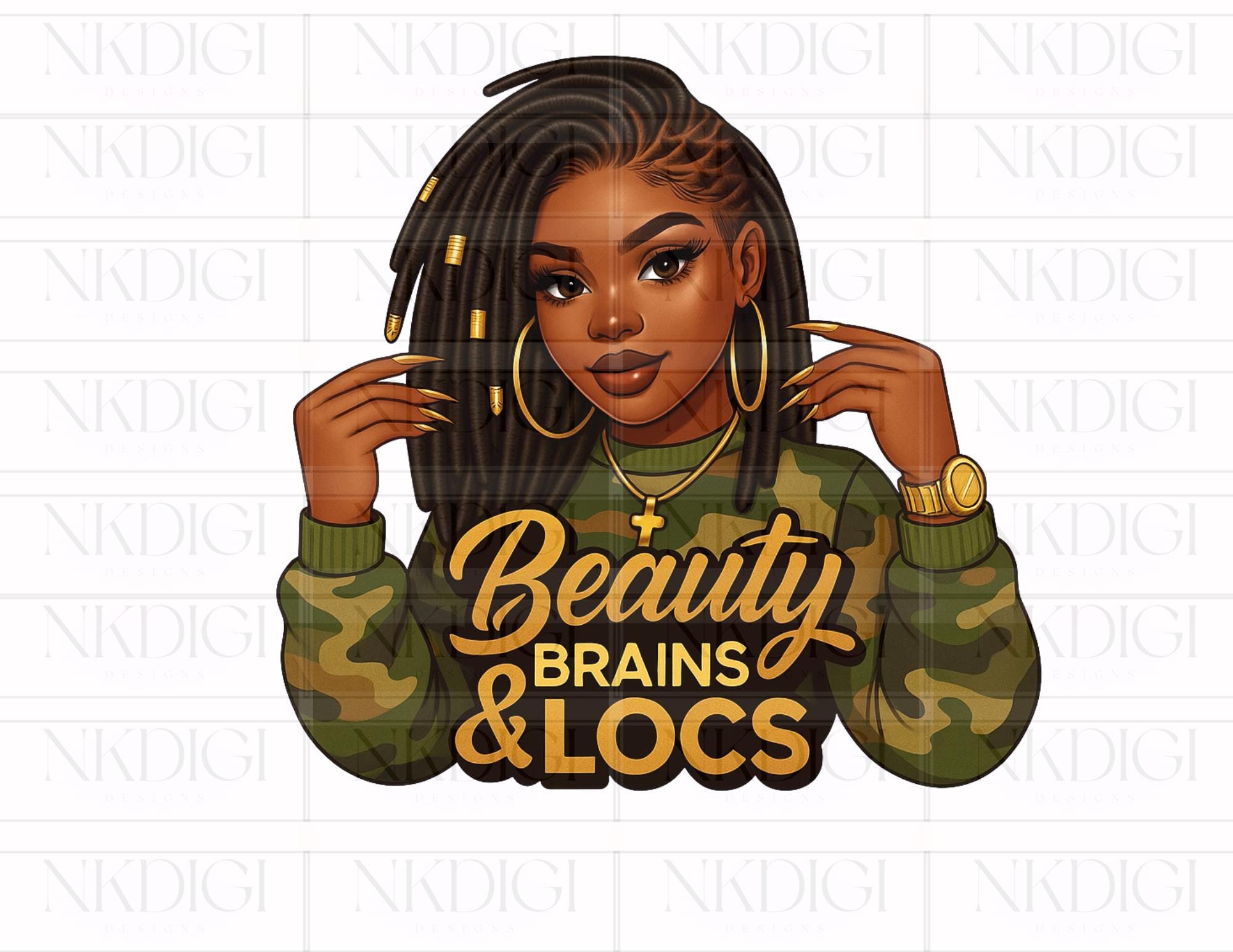 Black Girl Magic Locs Clipart | Digital Download | Natural Hair Art ...