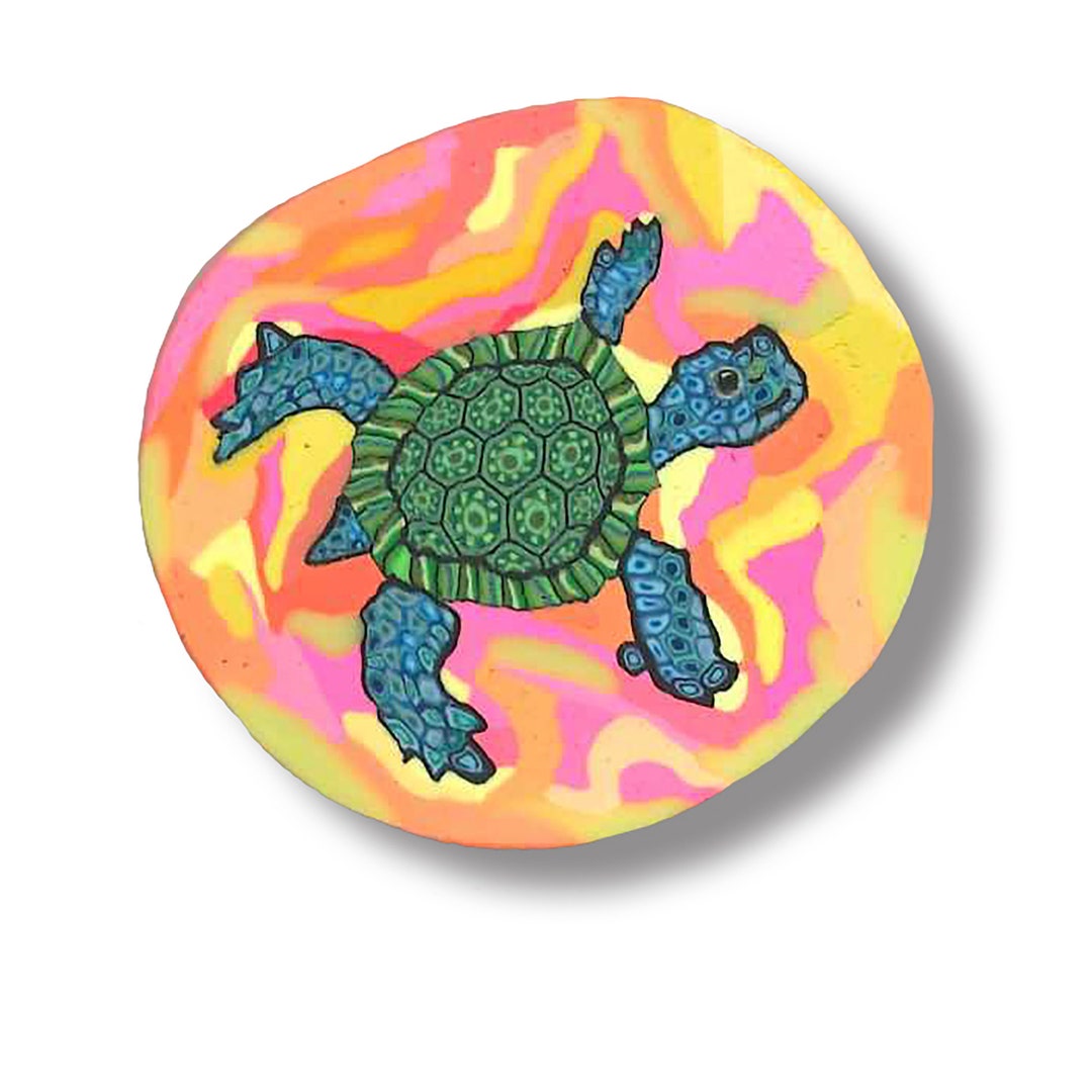 Polymer Clay Cane- Sally the Swimming Turtle - Etsy