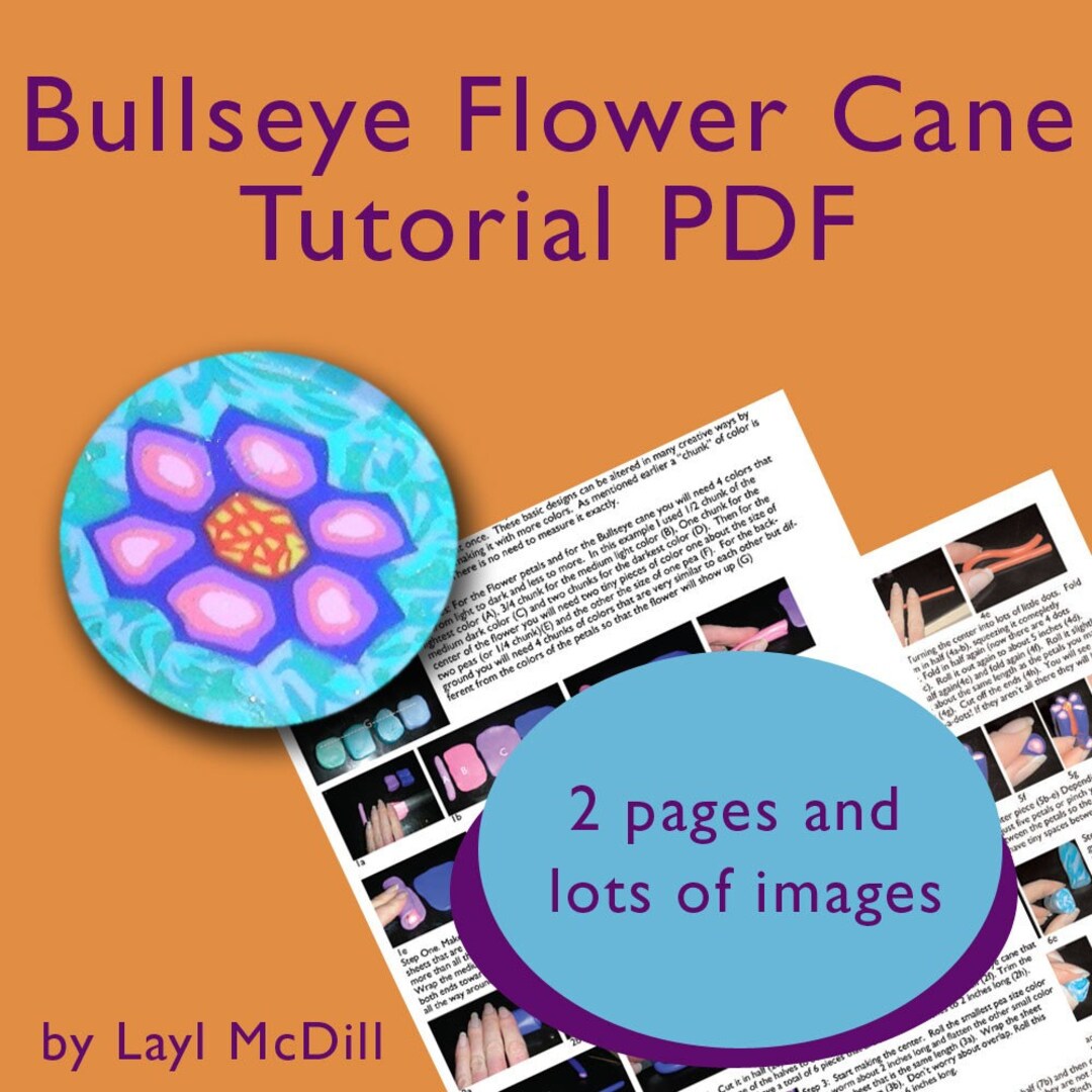 Bullseye Flower Polymer Clay Cane- PDF Tutorial - Etsy