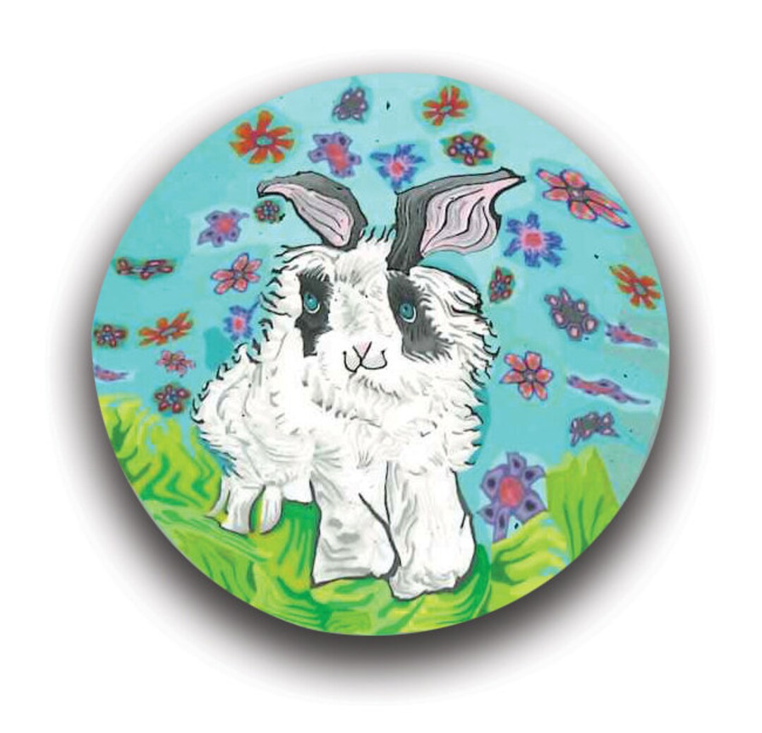 Ollie the White Fluffy Bunny Polymer Clay Cane Silly Milly - Etsy