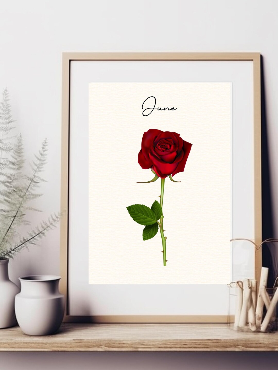 June Birthday Flower Art Rose Digital Art Download - Etsy