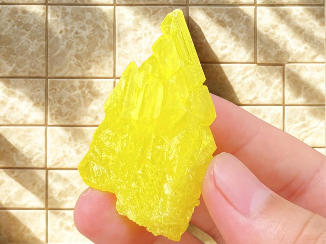 Burmese Yellow Sulphur Ore Rough Crystal | Natural Raw Gemstone ...