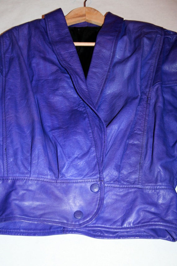 Insanity Purple Vintage Leather Jacket- Size S/M - Gem